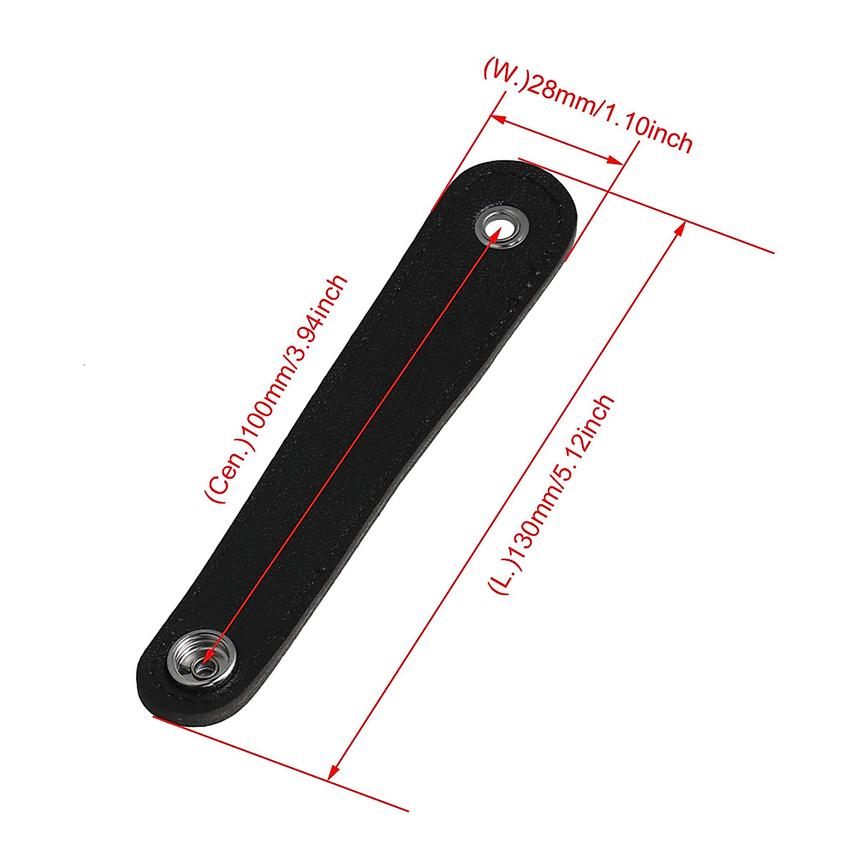 Yibuy Black Faux Leather Adjustable Accordion Bellows Straps with Buckles for Bass Accordion Pack of 2