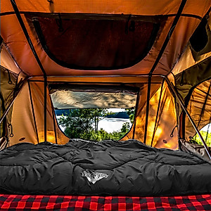 AGEMORE 0 Degree Double Sleeping Bag for Adults,Cotton Flannel Lined 2 Person Cold Weather Queen Size Sleeping Bag, Double Wide Warm Sleeping Bag for Family Winter Camping Or RV Traveling