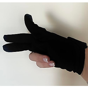 Stilnati Heat Resistant Gloves for Hair Styling Curling, for Barber, Hair Straightening, Keratin Treatment, Curling, Flat Iron, 3 Fingers Glove Hairdressing, Hand Protective Glove, Black, 1 Pcs