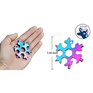 19 in 1 Snowflake Multi-tool, Screwdriver -Bottle opener,Outdoor Wrench Multi-tool STANDARD/METRIC Snowflake Wrench Cool gadgets,Great Christmas gift, Father'day Gift