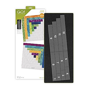 AccuQuilt GO! 12 Inches Accurate Log Cabin Square Fabric Cutting Die with Multiple Sizes by Leslie Main for Quilting, Pillows, or Table Runners