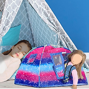 WONDOLL [Improved Version 18-inch-Doll-Clothes and Camping-Tent-Set Doll Accessories - Including Doll Tent Sleeping Bag, Clothes Shoes, Camera Eye Glasses, Toy Dog & Doghouse Doll Furniture