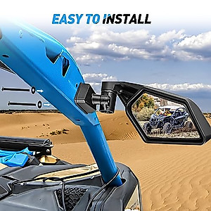 Nilight UTV Side Mirrors Aluminum X3 Rear View Mirror Upgraded 360 Degree Adjustment Compatible with 2016 2017 2018 2019 2020 2021 2022 2023 Can Am Maverick X3 Turbo R, 2 Years Warranty