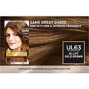L’Oréal Paris Superior Preference Fade-Defying + Shine Permanent Hair Color, U163 Hi-Lift Golden Brown, Pack of 2, Hair Dye