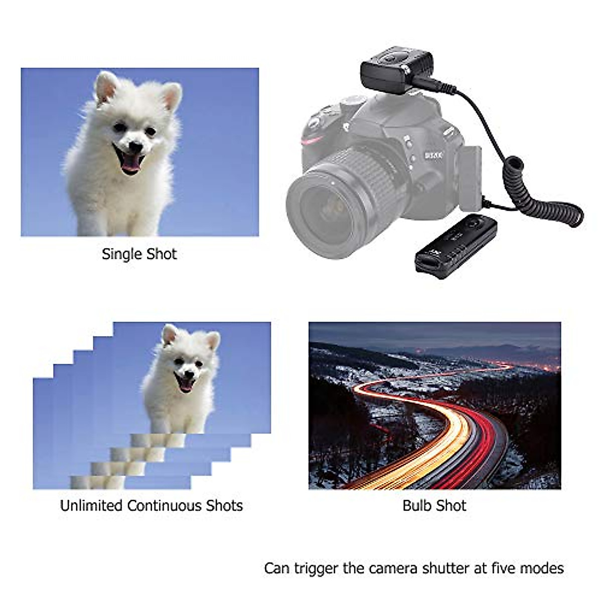 JJC Radio Wireless Remote Control Shutter Release for Nikon Z5 Z6 Z7 Z6II Z7II D750 D780 D7500 D7200 D5300 D5600 D5500 D3300 D3200 D610 D600 Df D7100 D7000 D5200 D5100 D5000 P1000 & More Nikon Camera