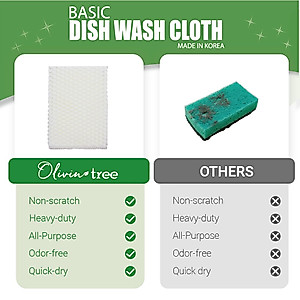 Olivia tree 5PCS Monotone Dish Washing Net Cloths, Dish mesh net,Scourer, Quick Dry, Perfect Scrubber for Washing Dishes 11 inch x11 inch Dish scubber