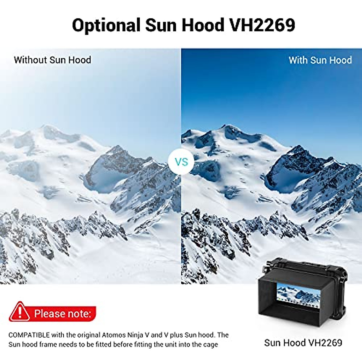 SmallRig Ninja V Cage/Ninja V+ Monitor Cage for Atomos Ninja V and Ninja V+,Built-in NATO Rail and HDMI Cable Clamp Monitor Cage CMA2209