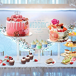 3PCS Acrylic Cake Stand, Tall Cake Stand, Acrylic Dessert Table Display Set, Round Clear Cake Stand, for Wedding, Event, Birthday Party