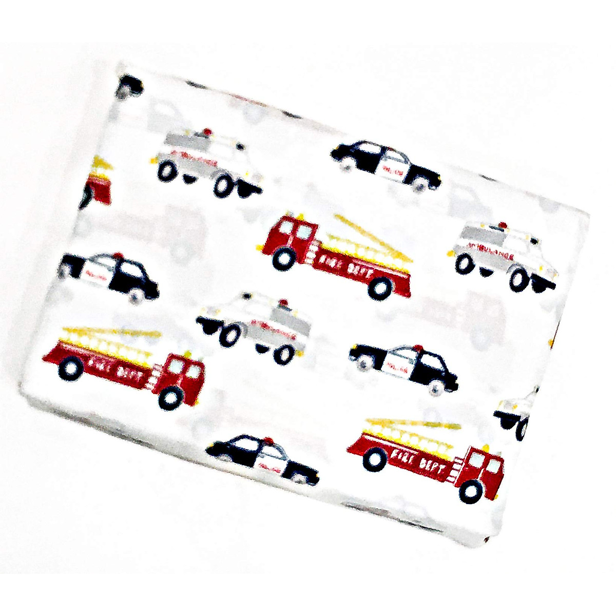 Authentic Kids Rescue Vehicles.FIRE Engine, Ambulance, Police Car 4 pc. Full Sheet Set