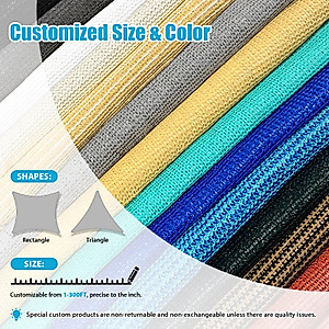 Amagenix Sun Shade Sail 12'X12' Curved Edge Outdoor Shade Canopy Sand Breathable 95% UV Block Shade Cloth for Patio Garden Backyard (We Make Custom Size)