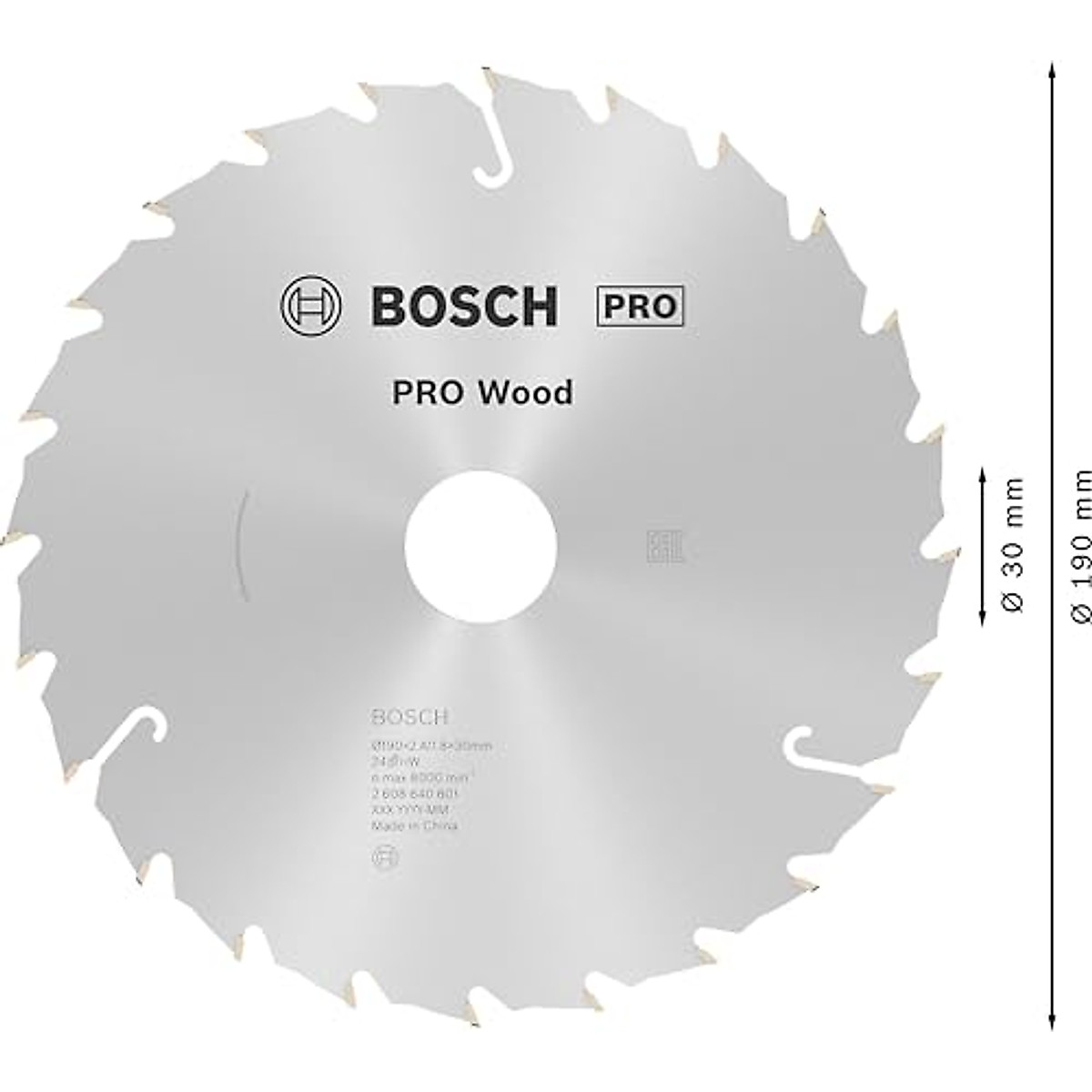 Bosch 2608640801 Circular Saw Blade "Top Precision" Sewoh 7.48inx30mm 24T