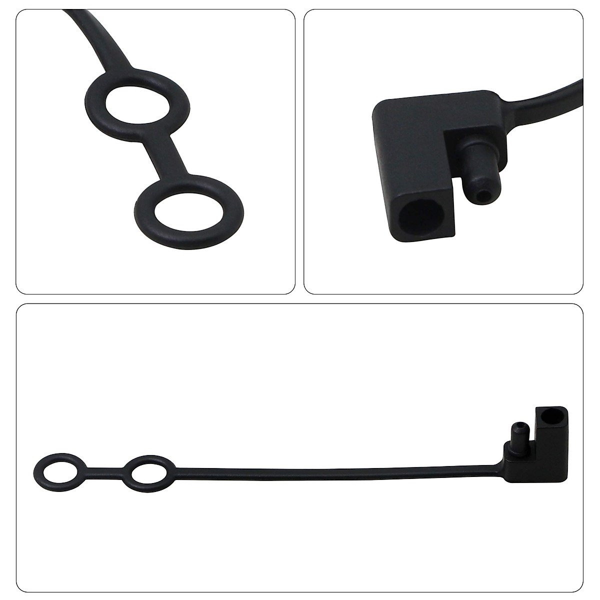 CERRXIAN SAE 2 Pin Plug Replacement Waterproof Protection Cover Cap Lid Top(Black 20pcs)