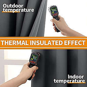 YoungsTex Blackout Curtains for Bedroom - Thermal Insulated Room Darkening Curtains Grommet Window Drapes for Living Room, 2 Panels, 42 x 63 Inch, Dark Grey