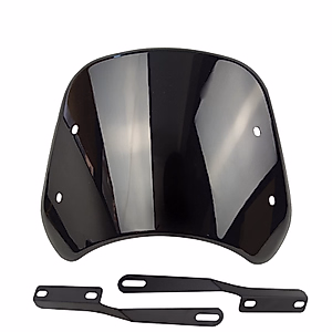 HARPUOU Universal Motorcycle Windshield Wind Deflector Windscreen Front Flyscreen with Mount for Motorbike 5"-7" LED Headlight