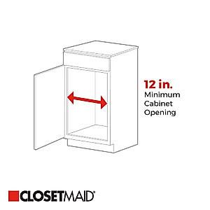 ClosetMaid 11 in. Pull Out Cabinet Organizer Heavy Duty, Slide Out Pantry Shelves Drawers for Kitchen, Bathroom, White, Inch One Tier