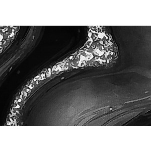 Black and Silver Marble Print Hand Towel - Faux Agate Print Kitchen Towel - Bathroom Hand Towel - Cotton Terry Cloth - 15"x25"