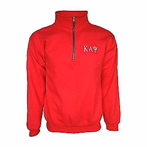 Mega Greek Mens Kappa Alpha Psi Fleece Quarter Zip Pullover X-Large Red