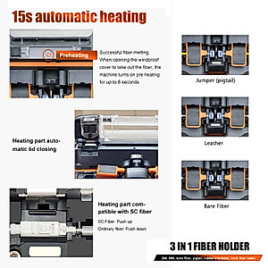 Signal fire AI-9 Optical Fiber Fusion Splicer, Splicing Heating Machine with 5 Seconds Splicing Time Melting 15 Seconds Heating, Optical Fiber Cleaver FTTH Kit for Optical Fiber & Cable Projects