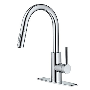 Kraus KPF-2620CH Oletto Single Lever Pull Down Kitchen Faucet, 16 Inch, Chrome
