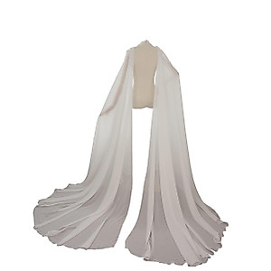 Detachable Chiffon Wedding Dress Wings Long Bridal Capes with Pin on Shoulder Bridal Accessory