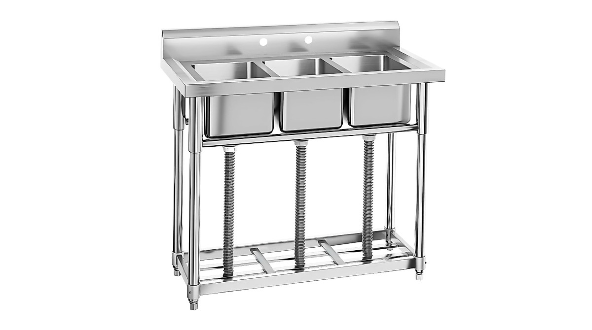 Gaomon 3-Compartment Stainless Steel Sink for Kitchens