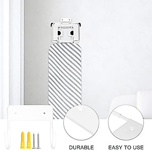Zerodeko 1 Set Iron Board Hanger Ironing Board Hook for Wall Iron Holder Wall Mount Household Hooks Wall Mount Iron Board Holder Folding Shelf Key Hanger White Storage Bracket