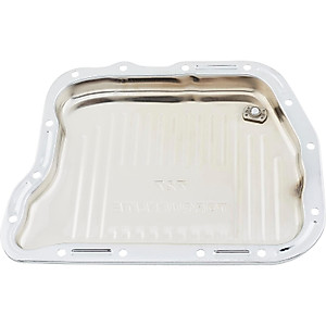 Compatible with Chrysler 727 Torqueflite Steel Transmission Pan, Ribbed, Chrome