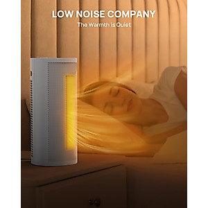 Upstreman Space Heater for Indoor Use, 1500W Fast PTC Ceramic Heating, 3s Instant Heating, 70° Oscillating,Tip-Over Protection,Small Heater for Office, Bedroom and Desk Use, White