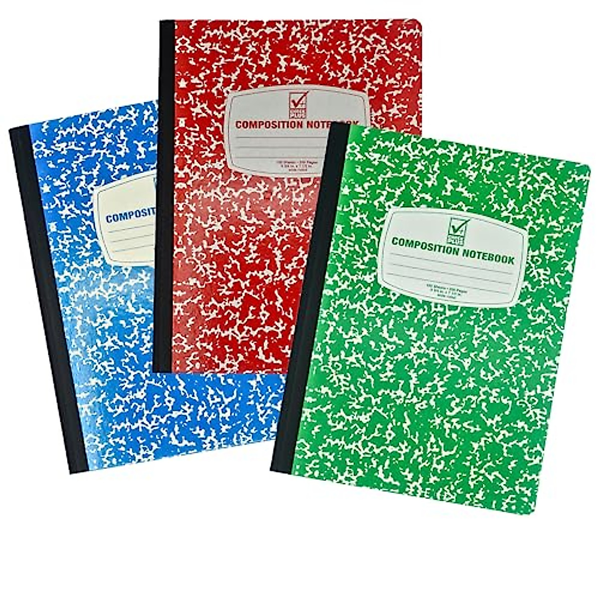 4E's Wide Ruled Composition Notebooks 3-Pack for School & Office