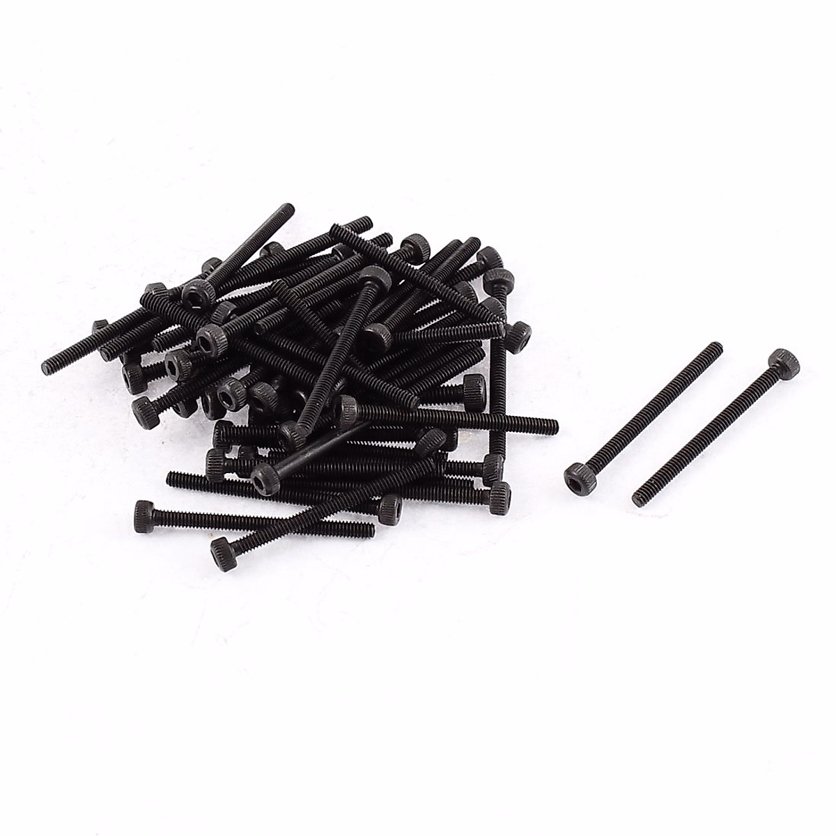 uxcell M2 x 25mm Alloy Steel Hex Bolt Socket Head Cap Machine Screws Black 50 Pcs