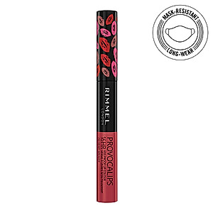 Rimmel London Provocalips 16hr Kiss-Proof Lip Color - Two-Step Liquid Lipstick to Lock in Color and Shine - 750 Heart Breaker, .14 fl.oz.