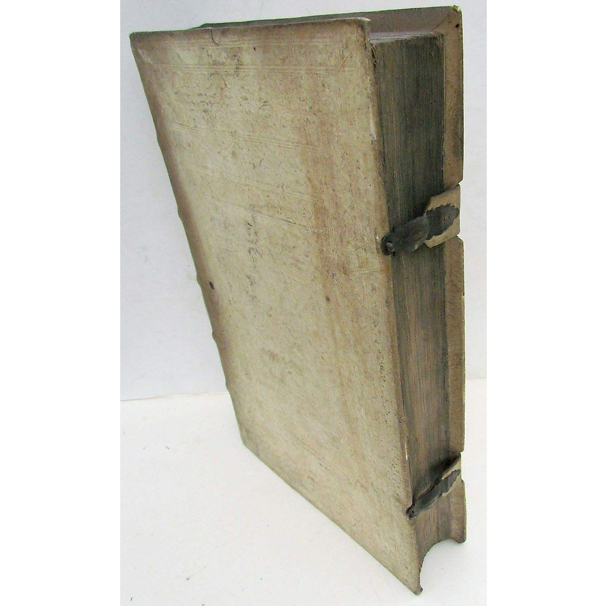 1693 BLIND-STAMPED PIGSKIN OVER WOODEN BOARDS FOLIO ANNALES ECCLESIASTICI