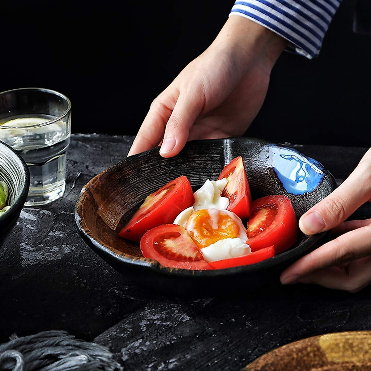 GagalU Fine Dinnerware Sets,Dinner Plate Ceramics Dinnerware Set, Japanese Style 32 Pieces Plates and Bowls Sets/Matte Porcelain Dinner Set with Sushi Plate Suitable for housewarmingurant & MICR