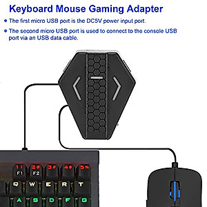 Kafuty-1 Keyboard and Mouse Converter,Gaming Keyboard and Mouse USB Adapter Converter for X-360/X-1/P3/P4/N-Switch Game Console Gamepad,Black(Black)