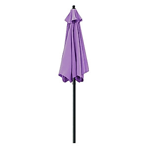 Sunnyglade 7.5' Patio Umbrella Outdoor Table Market Umbrella with Push Button Tilt/Crank, 6 Ribs (Purple)