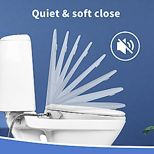 Jecatiy Non-Electric Bidet Toilet Seat with Self Cleaning Dual Nozzles, Elongated Bidet Toilet Seat with Quiet-Close, Fit Elongated Toilet, Rear and Feminine Wash, Easy Installation with Brass Inlet