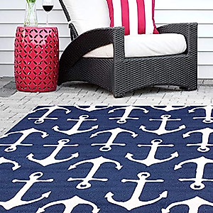 nuLOOM Despina Hand Hooked Indoor/Outdoor Accent Rug, 2' x 4', Navy