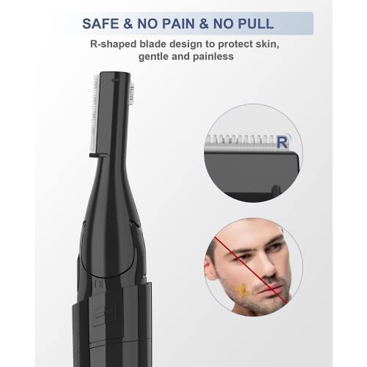 GAERUO Electric Eyebrow Trimmer, Painless Portable Eyebrow Shaper Trimmer Kit for Women Men, Eyebrow Hair Trimmer with Battery for Face Lips Armpit Leg Body