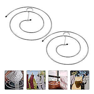 ULTNICE Spiral Shaped Drying Rack, Laundry Stand Hanger for Dorm Bed Sheet Bed Cover Bedspread Scarf Blanket Bath Towel Towelling 2PCS (Silver), 38x38x14cm