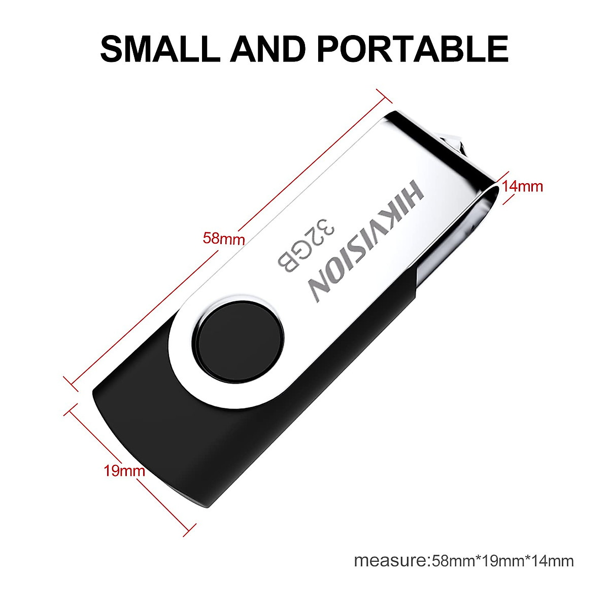 Hikvision 32GB USB 2.0 Flash Drive Flash Storage Memory Stick with Metal Case for Data Storage and Backup with 360 Degree Rotation Speed up to 20MB/S (32GB, USB2.0)…