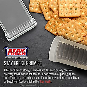 Stay Fresh Cracker Container Set – Kitchen Discovery – Round and Square Sizes for No-Crush Saltine, Cracker, and Cookie Storage – Retains Just-Opened Crispness and Flavor
