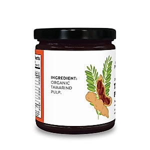 Pure Organic Tamarind Paste Concentrate - Sweet and Sour Sauce for Indian Chutney and Thai curry, Gluten Free, No Sugar Added, Glass Jar (1 PACK)