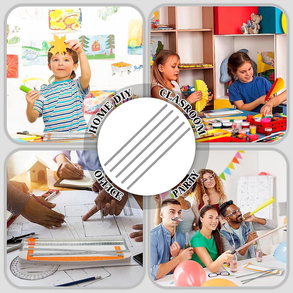 Tinideya 5 Pcs Replacement Cutting Mat for All Rotary Paper Trimmers Cutter Mat Pad Replacement Accessories, Gray(12 Inch)