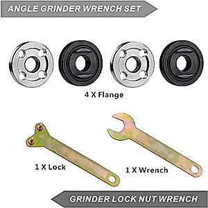KOSIDA Replacement 100mm Angle Grinder 3/8 Inch Nut Parts Angle Grinder Parts Set Lock Nut Wrench Tool Set Suitable For Electric Drill Angle Grinder 3/8 Inch Arbor Mandrel Shaft Nut Accessories