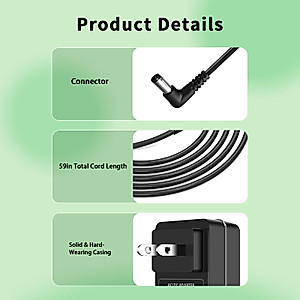 Charger Cord Power Supply for Shark VACMOP VM200 VM20026 VM200C VC200 UM200 UM205 VC205 Series 10.8V Li-ion Battery Pro Cordless Hard Floor Vacuum Mop