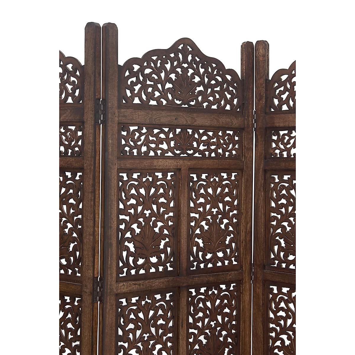 Deco 79 Wood Floral Handmade Partition Room Divider Screen, LARGE SIZE, Brown