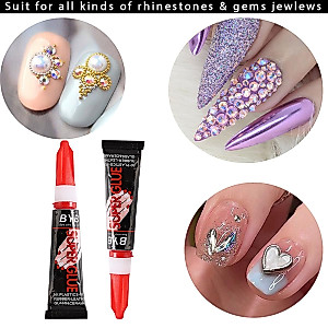 Nail Glue, Super Nail Glue for Acrylic Nails, Professional Nail Glue For Nail Tips for Press On Nails Long Lasting Acrylic Nail Glue For Nail Tips Pegamento Para Uñas Acrilicas Nails Glue 0.18OZ 2 Pcs