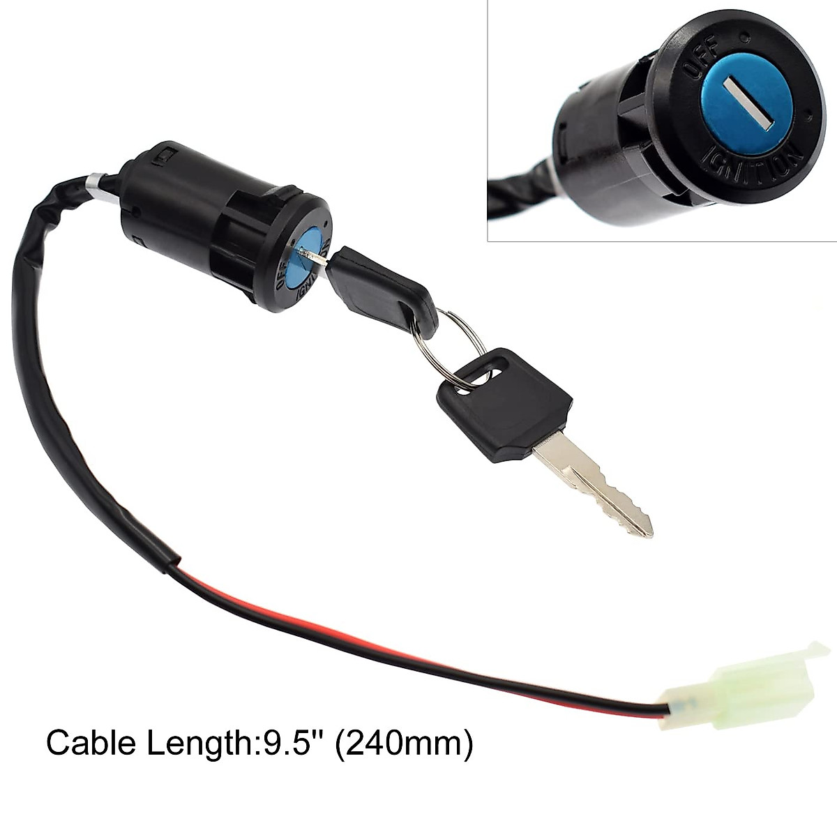 Riyitauto 2 PCS 2 Wire Ignition Key Switch for Electric Scooter Golf Scooter Bikes ATV Moped GoKart U KS51 Motorcycle 2 Position Type on Off