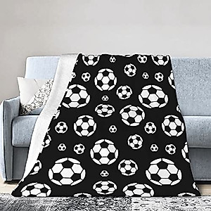 Ujalxwe Soccer Blanket,Soft Warm Lightweight Sofa Bed Throws Blanket All Season for Kids Adults Women Football Gift