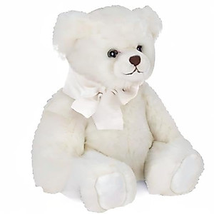 Bearington Aspen, 15.5 Inch White Teddy Bear Stuffed Animal, Vintage Teddy Bear, Makes a Great Gift for Birthday, Anniversary, Holiday, or Graduation